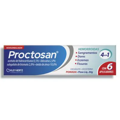 Proctosan Pomada 20g + 6 Aplicadores | Farmácias Nissei